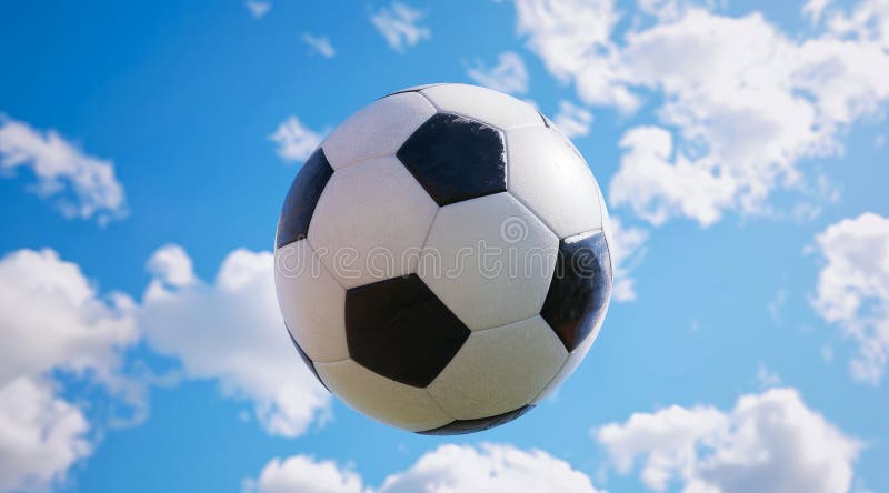 A Soccer Ball is Flying through the Air on a Sunny Day Stock Image ...