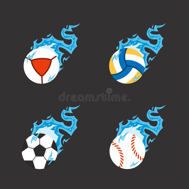 Soccer Ball Flying Thunder Lightning Flash Ball Icon Design Vector ...