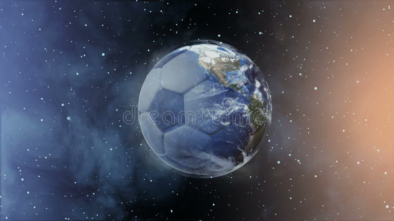 Soccer Ball in the Form of a Planet in Space,, Maps and Textures ...