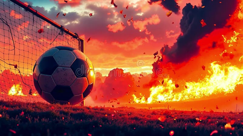 A Soccer Ball in Front of a Soccer Goal on a Field Stock Video - Video ...