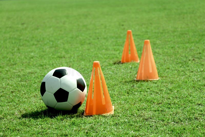 Soccer ball and funnel. stock image. Image of grass, sport - 38559941