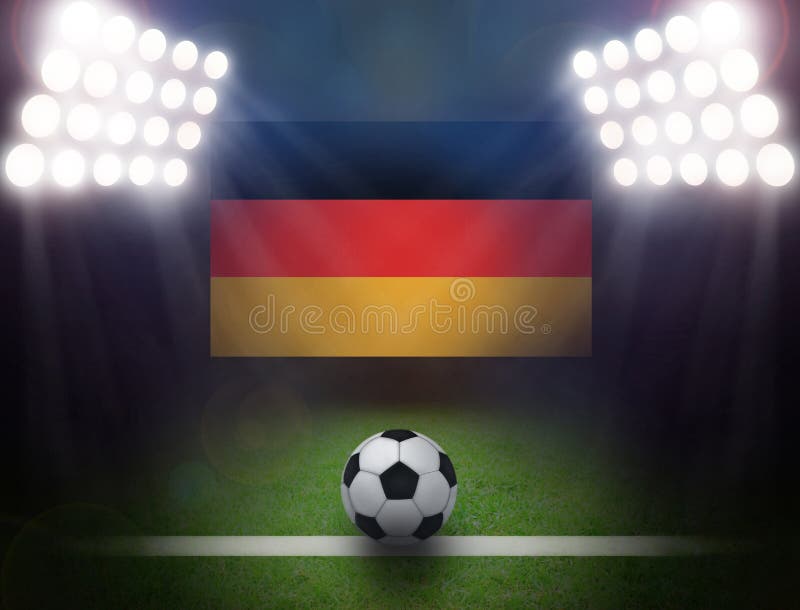 Soccer Ball with German Flag in Stadium. Stock Illustration ...