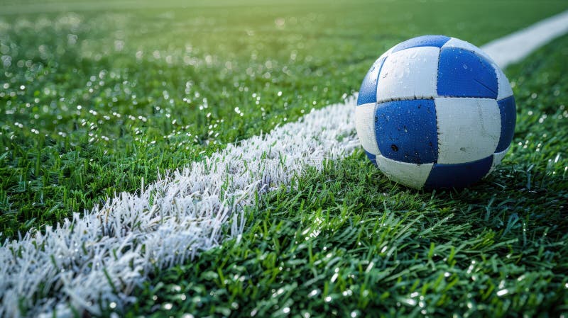 The Soccer Ball on Grass.AI Generated Image Stock Photo - Image of team ...
