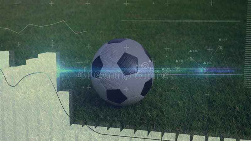 Soccer Ball on Grass with Animation Overlay for Data Processing ...