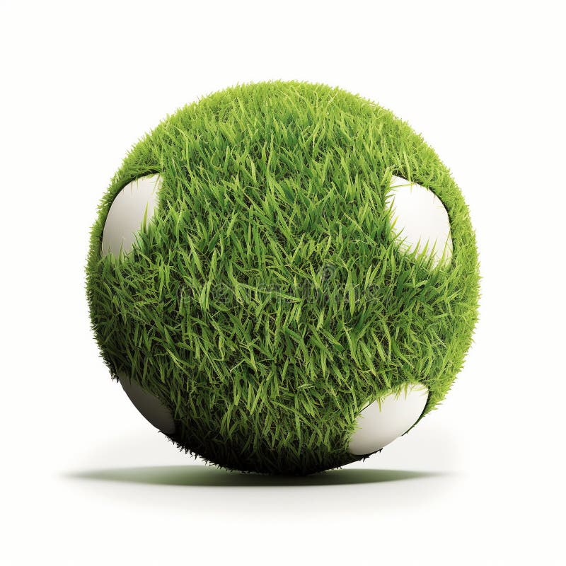 A Soccer Ball with Grass Growing on it Stock Illustration ...