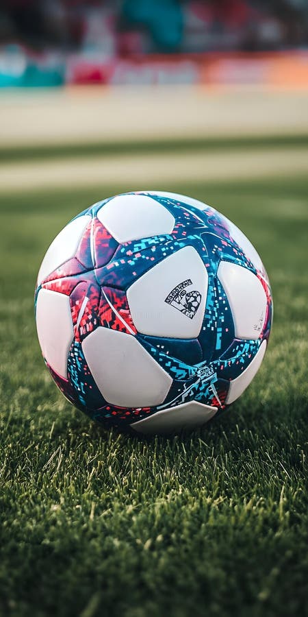 Soccer Ball on Grassy Surface Stock Illustration - Illustration of ...