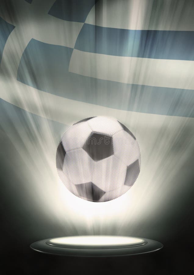 A Soccer Ball with Greece Flag Backdrop Stock Illustration ...