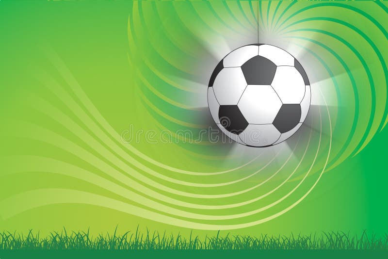 Soccer Ball and Green Background Stock Illustration - Illustration of ...
