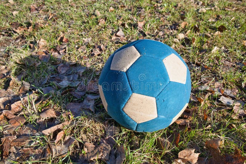 Soccer ball on ground stock photo. Image of land, sphere - 277097868