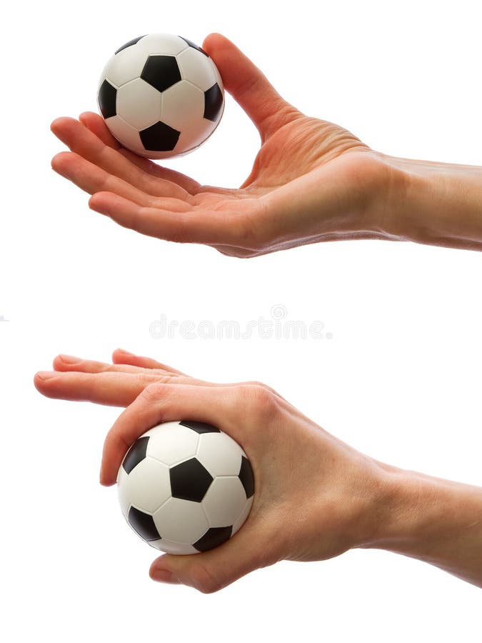 Hand hold soccer ball stock image. Image of association - 805425