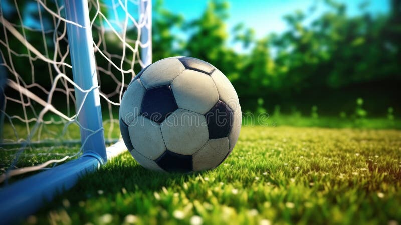 Soccer Ball Hitting the Back of the Net Stock Illustration ...