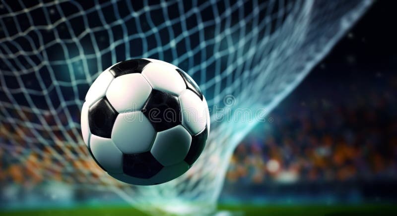 Soccer Ball Hitting the Back of the Net Stock Illustration ...