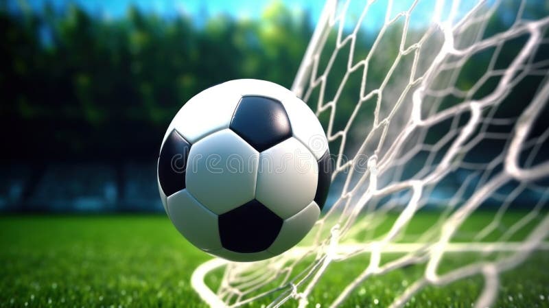 Soccer Ball Hitting the Back of the Net Stock Illustration ...