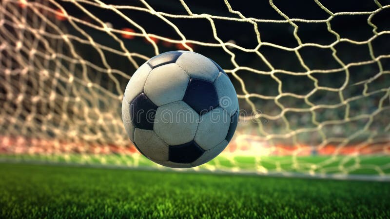 Soccer Ball Hitting the Back of the Net Stock Illustration ...