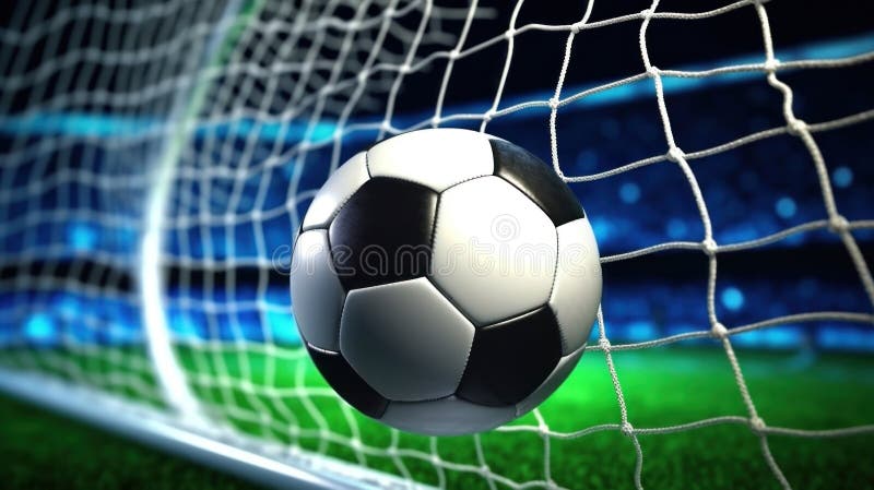 Soccer Ball Hitting the Back of the Net Stock Illustration ...