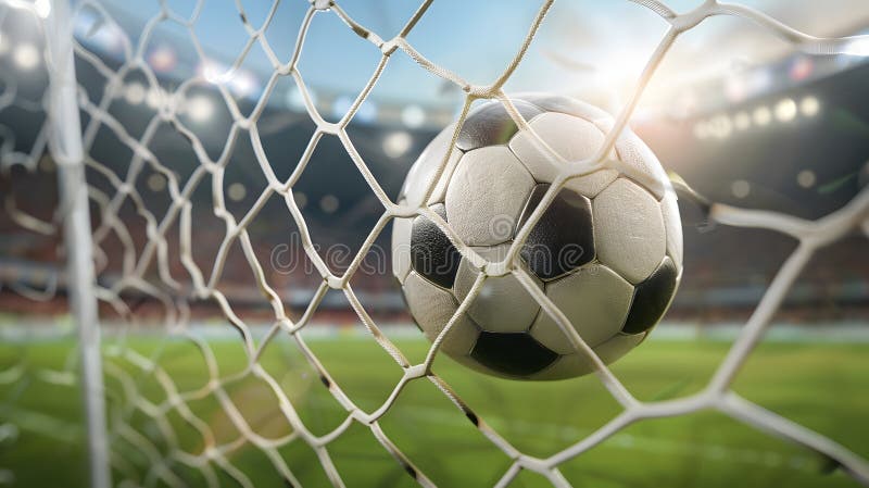 Soccer Ball Hitting the Back of the Net during a Match. this is AI ...
