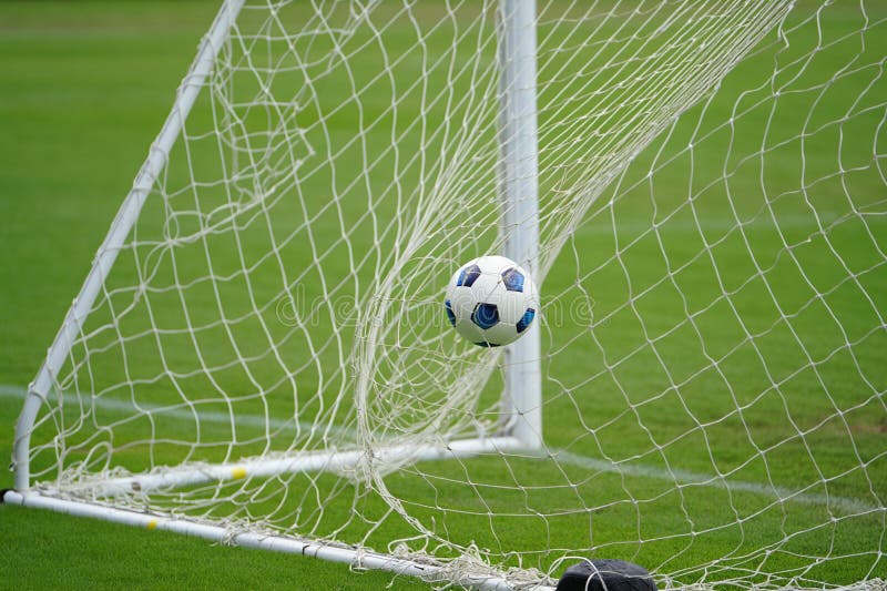 A Soccer Ball Hitting the Net of a Goal. Ai Generated. Stock ...