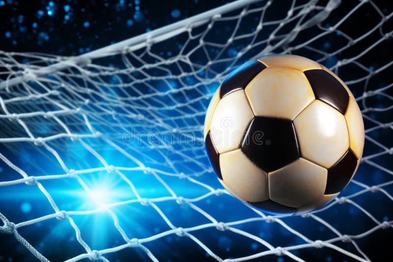 Soccer Ball Hitting the Net in Slow Motion Stock Illustration ...