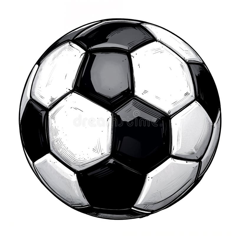 Classic Black and White Soccer Ball Illustration Stock Vector ...