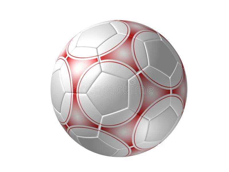 Soccer ball isolated, red stock illustration. Illustration of hexagon ...