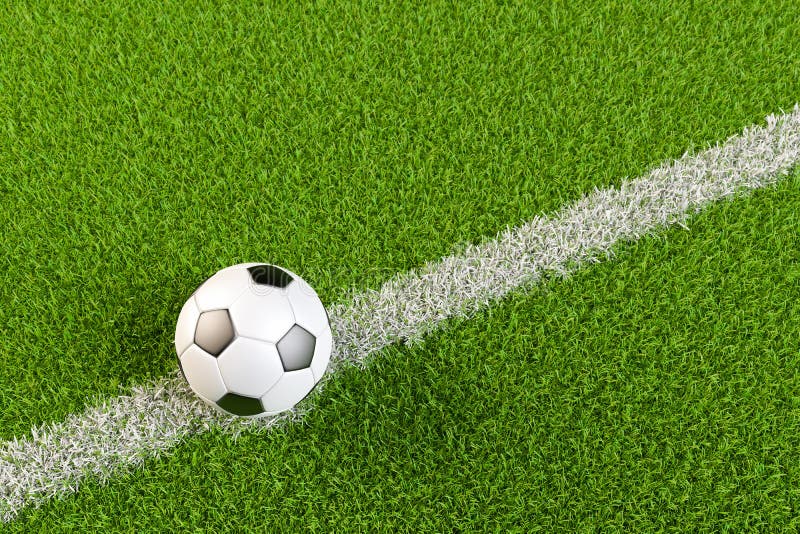 Soccer Ball at the Kickoff Point Shot from Above Stock Illustration ...