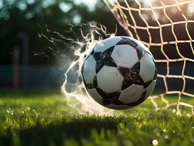 The Soccer Ball Landed in the Soccer Goal Stock Illustration ...