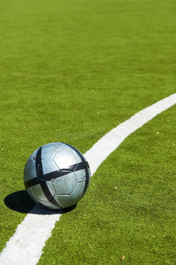 Soccer ball on a line stock image. Image of plastic, land - 3882387