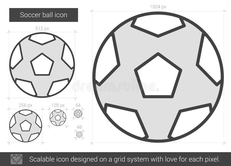 Soccer ball line icon. stock vector. Illustration of football - 80689420