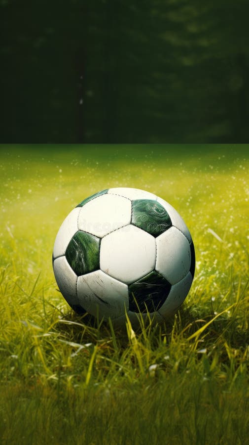 Soccer Ball on Lush Green Field Stock Image - Image of lush, activity ...