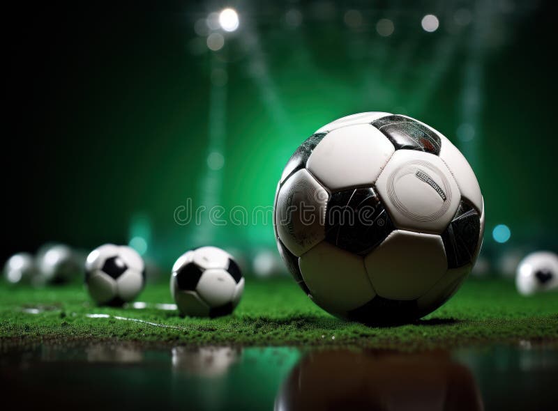 Soccer Ball Lying in the Goal Net Stock Image - Image of training ...