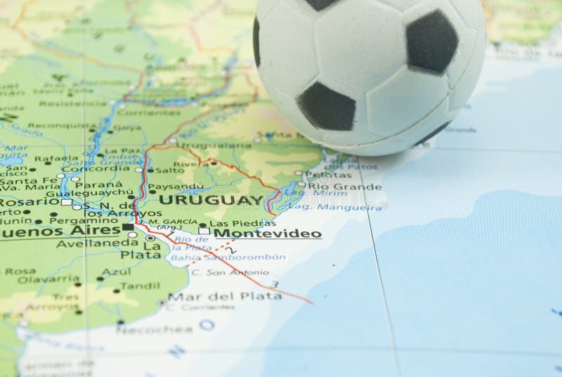 Soccer ball on map stock photo. Image of tournament, ball - 13542918