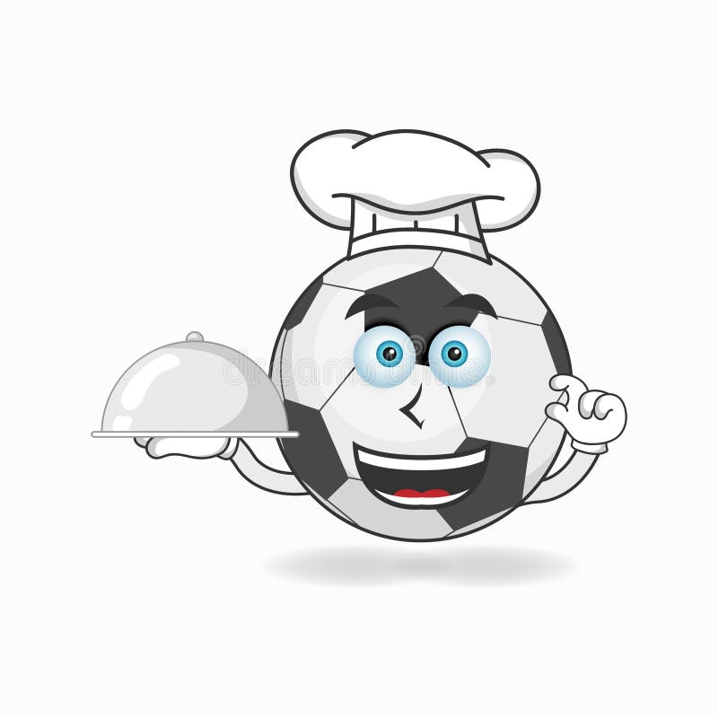 The Soccer Ball Mascot Character Becomes a Chef. Vector Illustration ...