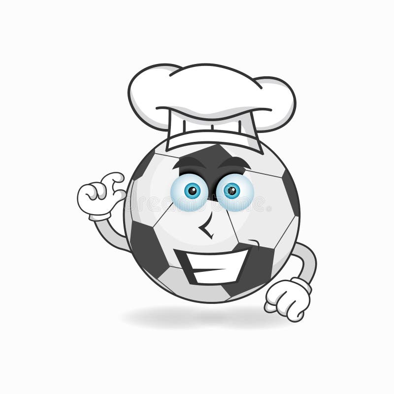 The Soccer Ball Mascot Character Becomes a Chef. Vector Illustration ...