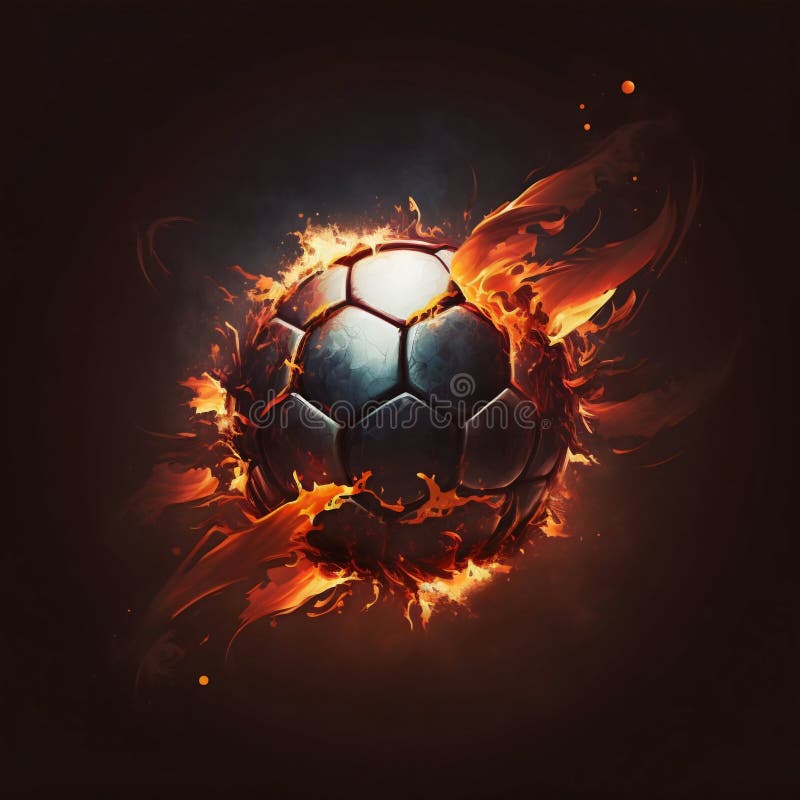 Soccer Ball Meteor. Generative AI Stock Illustration - Illustration of ...