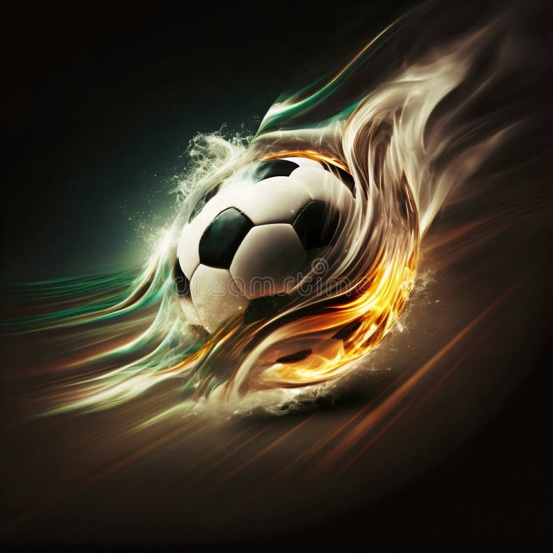 Soccer Ball Meteor. Generative AI Stock Illustration - Illustration of ...