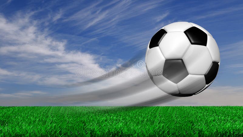 Soccer ball in motion stock illustration. Illustration of closeup ...