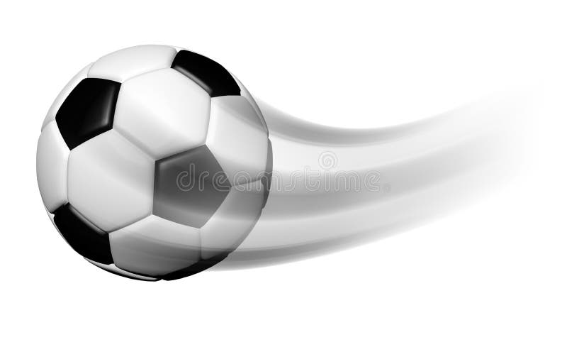 Soccer ball in motion stock illustration. Illustration of closeup ...