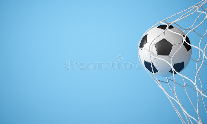 Soccer ball in net stock illustration. Illustration of blue - 28268311
