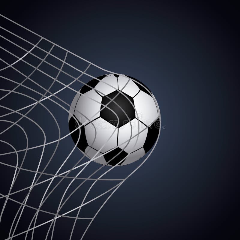 Soccer ball in net stock vector. Illustration of soccer - 260316791
