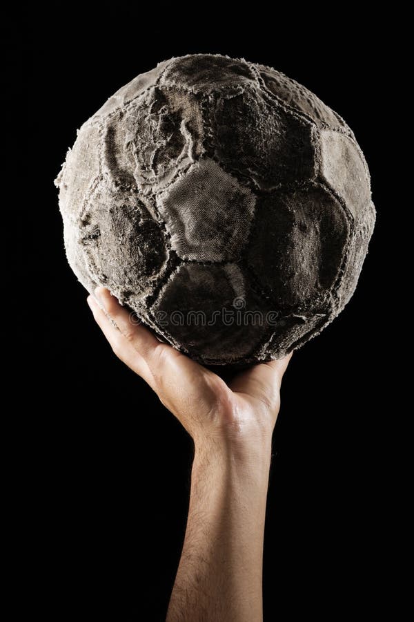 Soccer ball old net stock photo. Image of retro, ground - 129557980