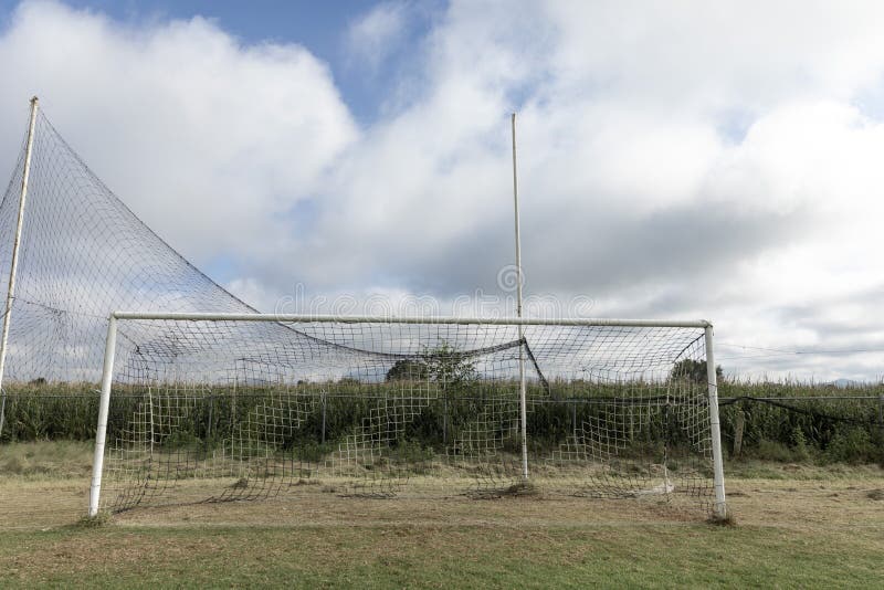 Soccer ball old net stock photo. Image of retro, ground - 129557980