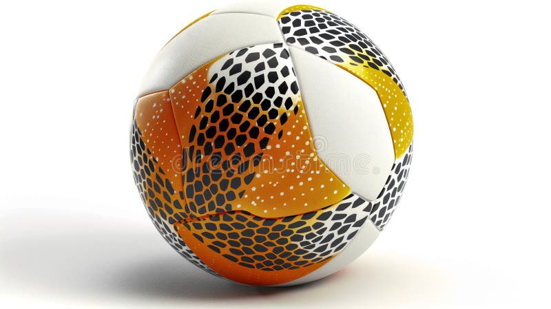 A Soccer Ball with a Pattern of Black and Orange Spots Stock ...