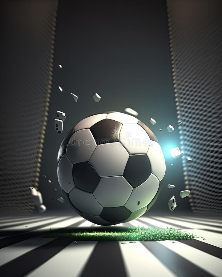 Soccer Ball on a Soccer Pitch with Dramatic Lighting, Generative AI ...