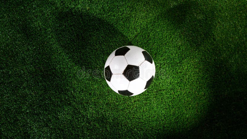 Soccer Ball Placed on Grass, Top Shot Stock Photo - Image of ...