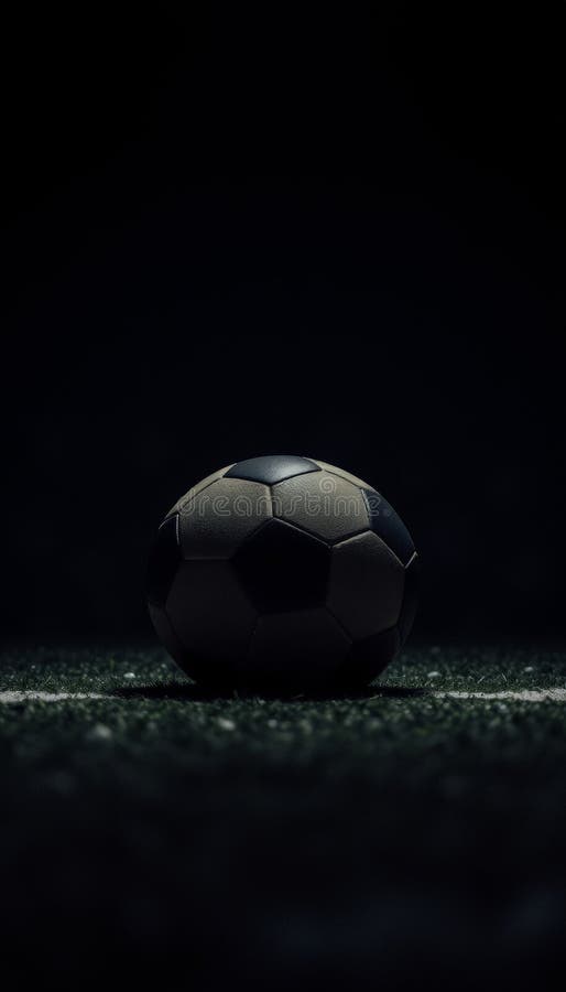 A Soccer Ball Placed on a Grassy Field, Highlighted by the Dramatic ...