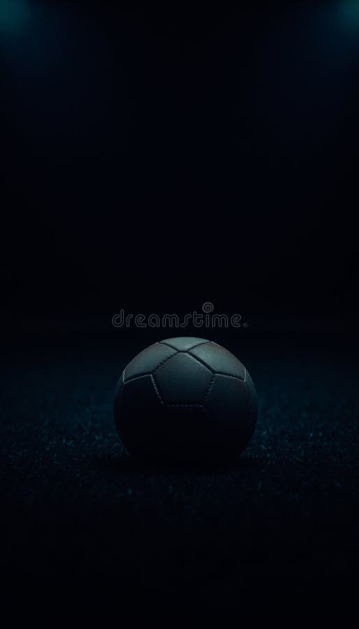 A Soccer Ball Placed on a Grassy Field, Highlighted by the Dramatic ...