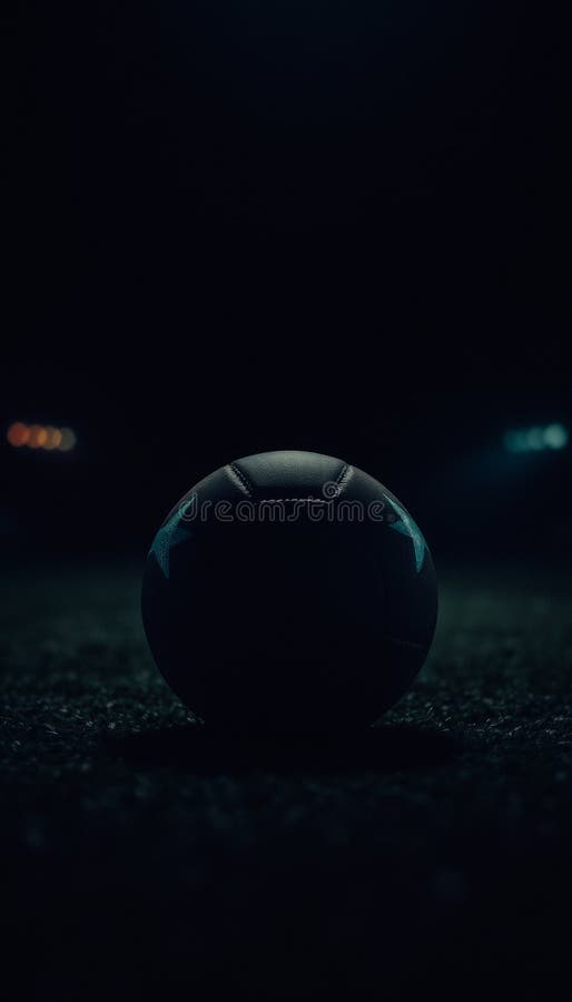 A Soccer Ball Placed on a Grassy Field, Highlighted by the Dramatic ...