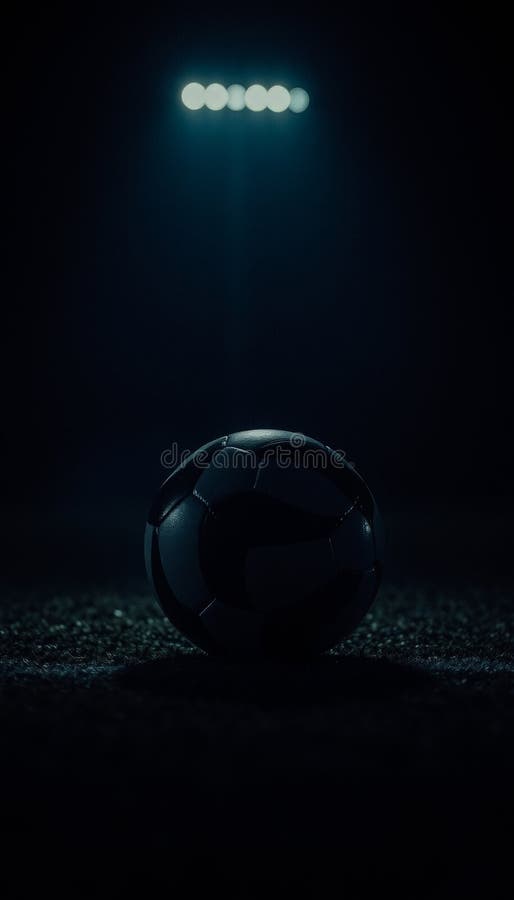 A Soccer Ball Placed on a Grassy Field, Highlighted by the Dramatic ...