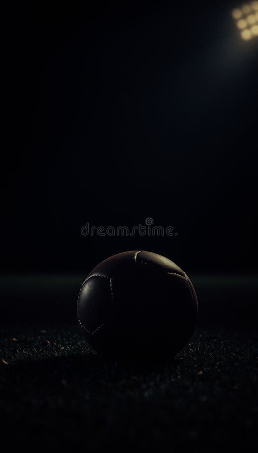 A Soccer Ball Placed on a Grassy Field, Highlighted by the Dramatic ...