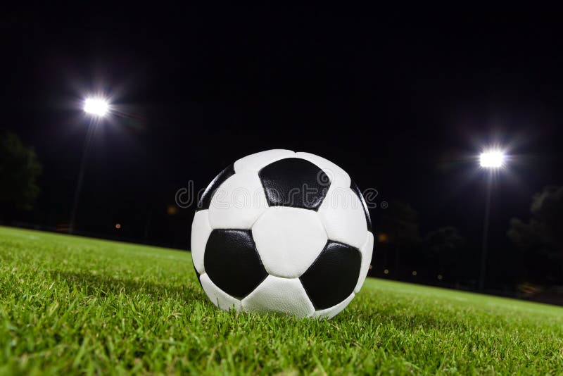 Soccer ball near goal stock image. Image of footie, night - 40756621